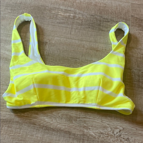 aerie | Swim | Yellow And White Striped Bikini Top | Poshmark